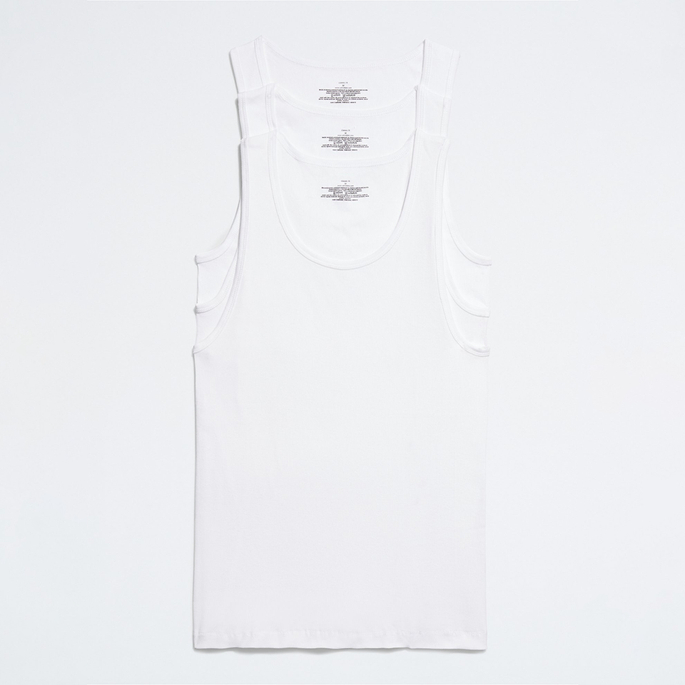 3 Pc Men 100% Cotton A-Shirt Tank Top Ribbed Undershirt Wife Beater ...