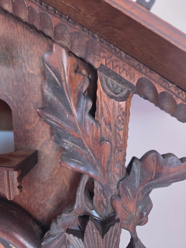 Carl Grütter Black Forest Hand-Carved Wooden Cuckoo Clock Case w ...