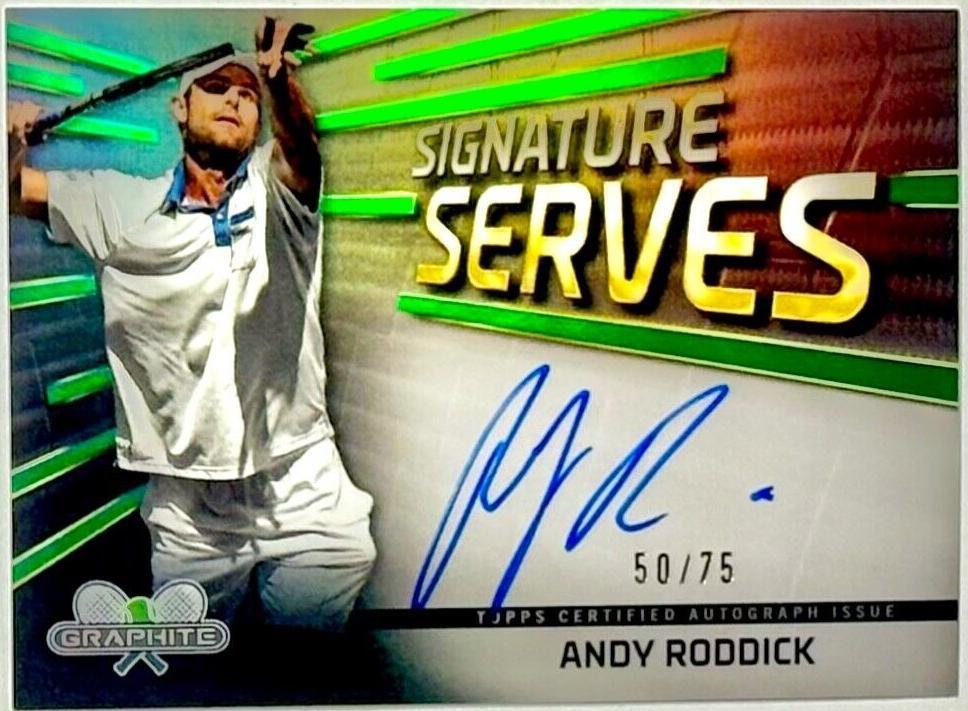 2024 Topps Graphite - Signature Serves Andy Roddick #SS-AR Green ...