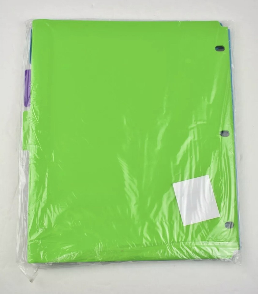 Five Star 2 Pocket Binder Dividers 3ct Blue/Purple/Lime - Brand New | eBay