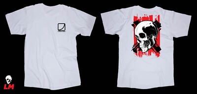 LAUNCH MODE Skull X white T-shirt BMX Surfing Skateboarding ...