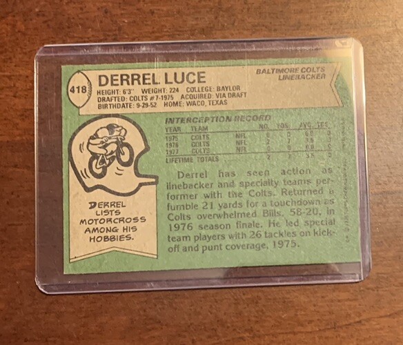 1978 Topps Derrel Luce #418 Rookie RC | eBay