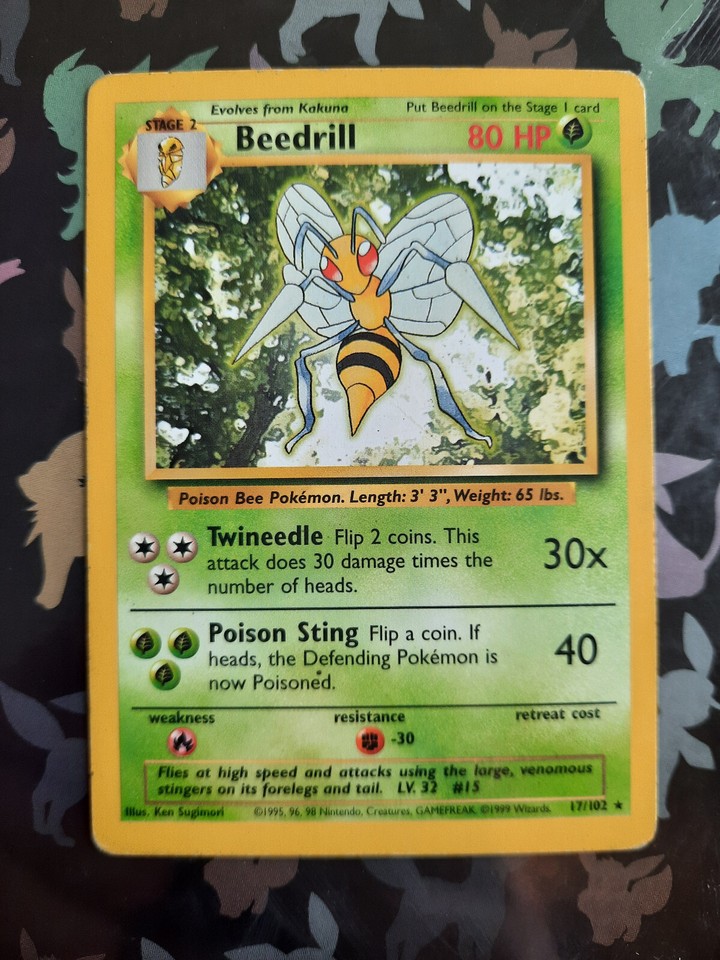 Base Set Pokemon Card Singles - Non Holo Rare, Uncommon & Common 1999 ...