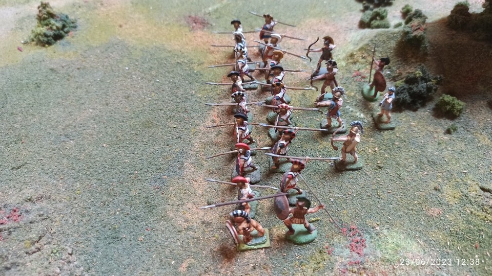 1/72 Ancient - Greek Infantry Phalanx formation - Zvezda / well painted ...