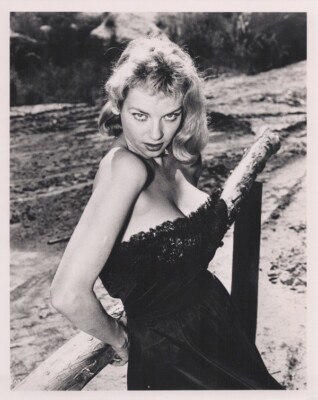 Eve Meyer sultry 1950's pose bare shoulders in black dress vintage 8x10 photo | eBay
