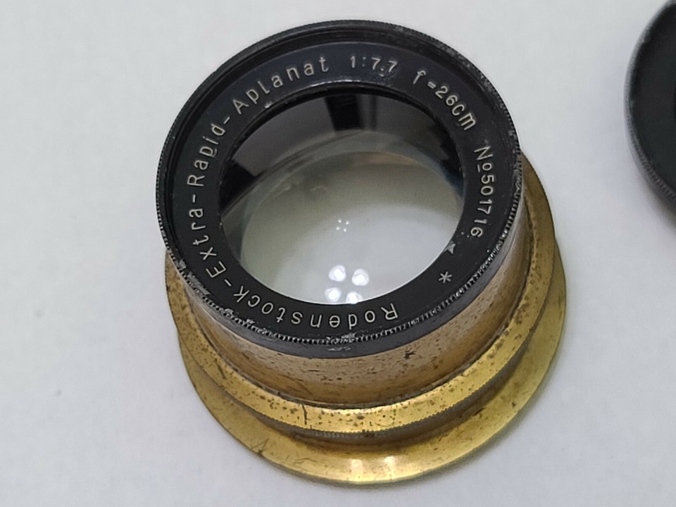 ANTIQUE EXTRA RAPID APLANAT 26cm f7.7 260mm RODENSTOCK LENS LARGE ...