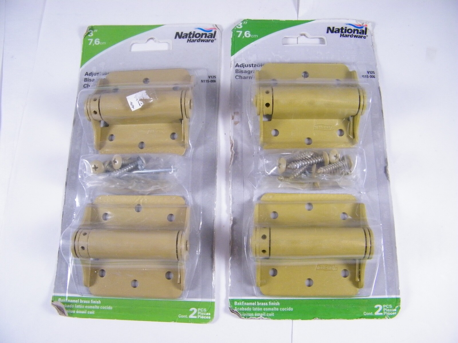 NATIONAL HARDWARE 3" 7.6 CM ADJUSTABLE SPRING HINGES V125 N115-006 LOT ...