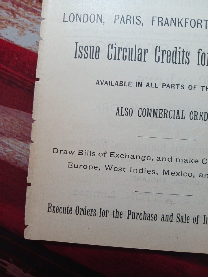 1892 Print Ad AUGUST BELMONT AND COMPANY Bankers Investment Securities ...