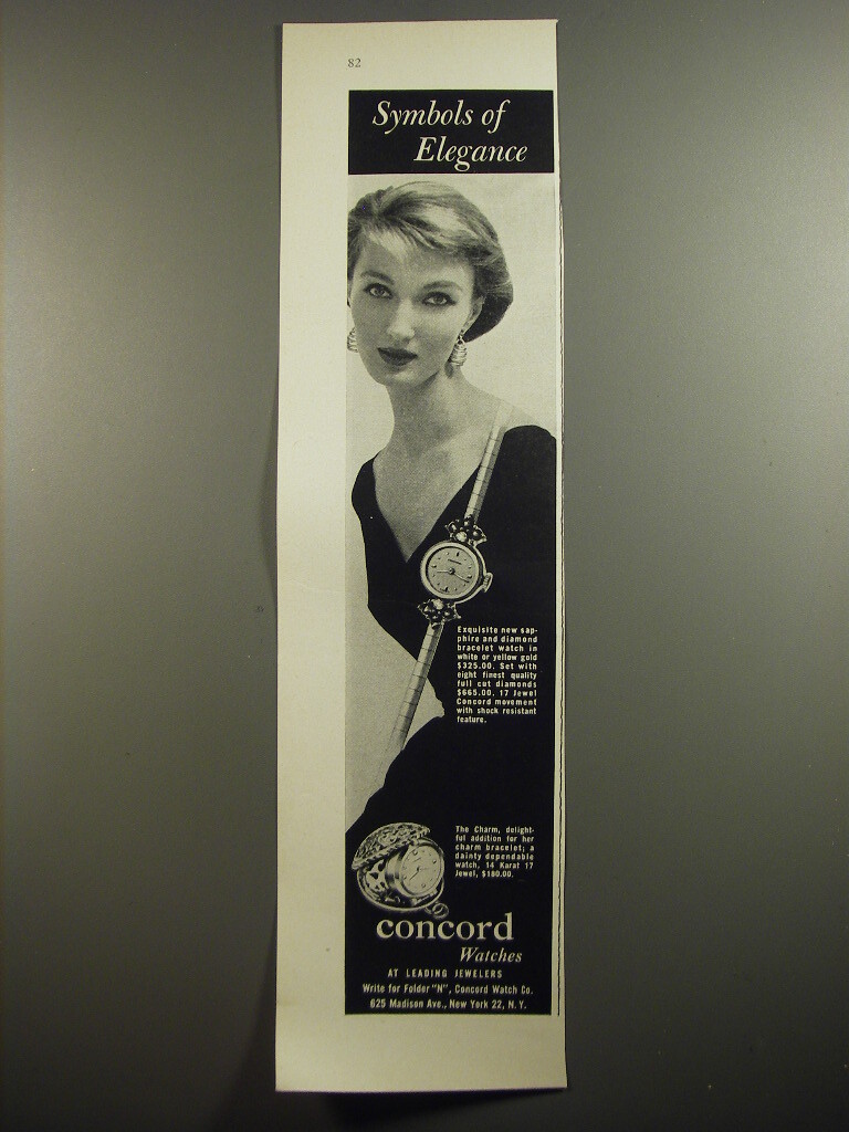 1954 Concord Watches Ad - Symbols of elegance | eBay