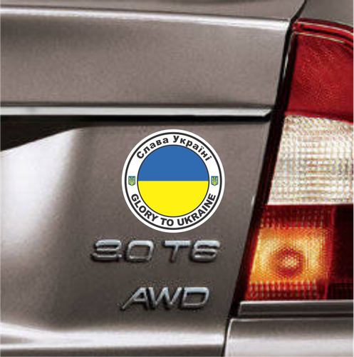 Glory To Ukraine Slava Ukraini Ukrainian Flag Vinyl Decal Bumper ...
