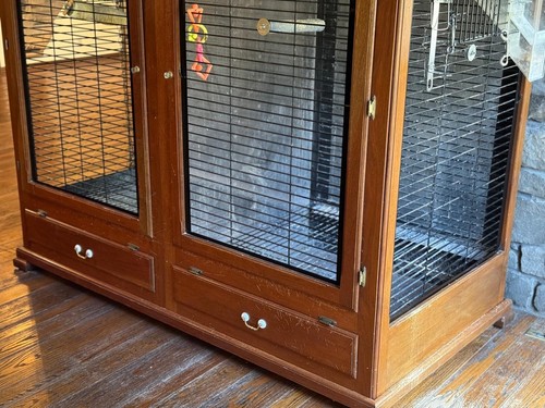Bird Enclosure - Solid Oak Wood Excellent Condition | eBay