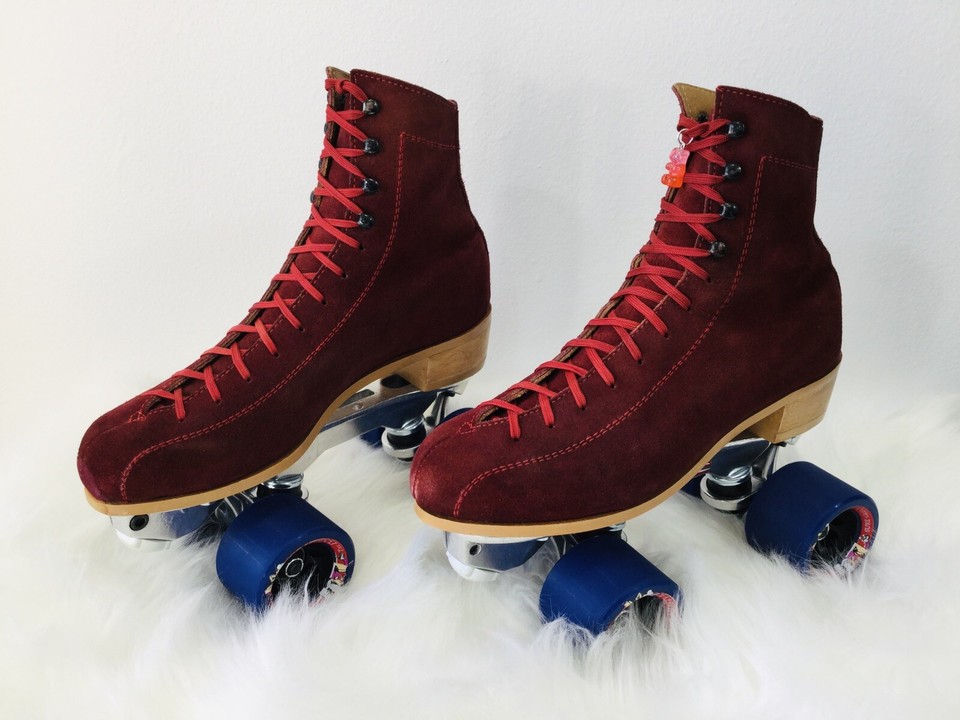 Suede Norele Roller Skates Red Vintage Boots W/ New Avanti Plates! Sz 7 ...