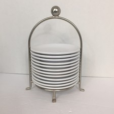 Set 12 Pampered Chef Simple Additions White 6" Appetizer Plates Stand ...