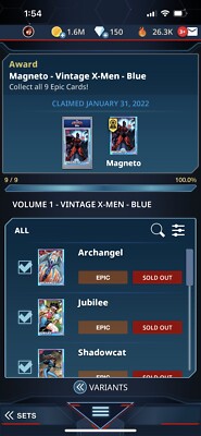 Topps Marvel Collect! X-Collection Vol. 1 XMen Blue Full Set And EPIC ...