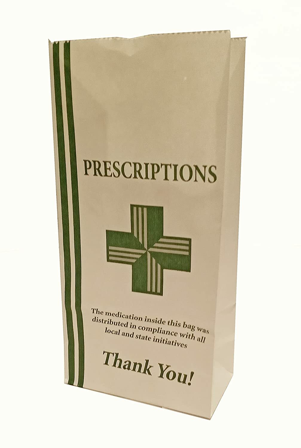 100 RX #2 Paper Prescription Standing Pharmacy Bags, Medication Drug ...