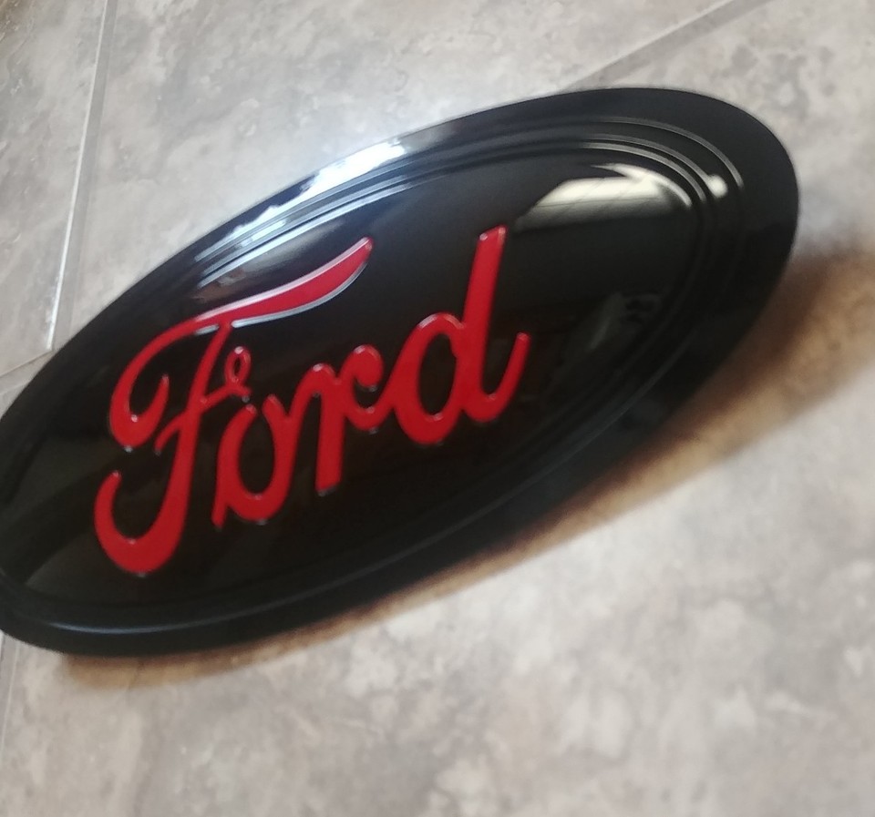 2015-21 Ford F150 tailgate emblem All GLOSS BLACK AND race Red ford ...