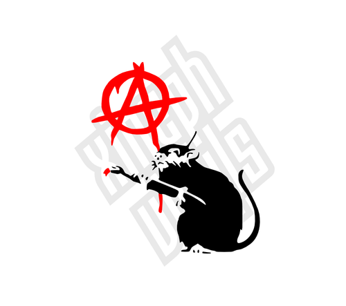 Anarchy Rat Banksy vinyl sticker decal laptop ipad Anarchist car window ...