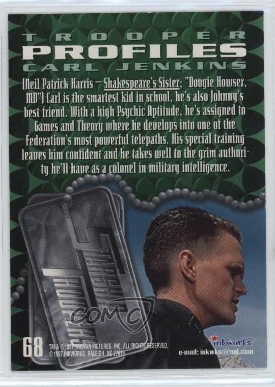 1997 Starship Troopers Trooper Profiles Neil Patrick Harris Carl ...