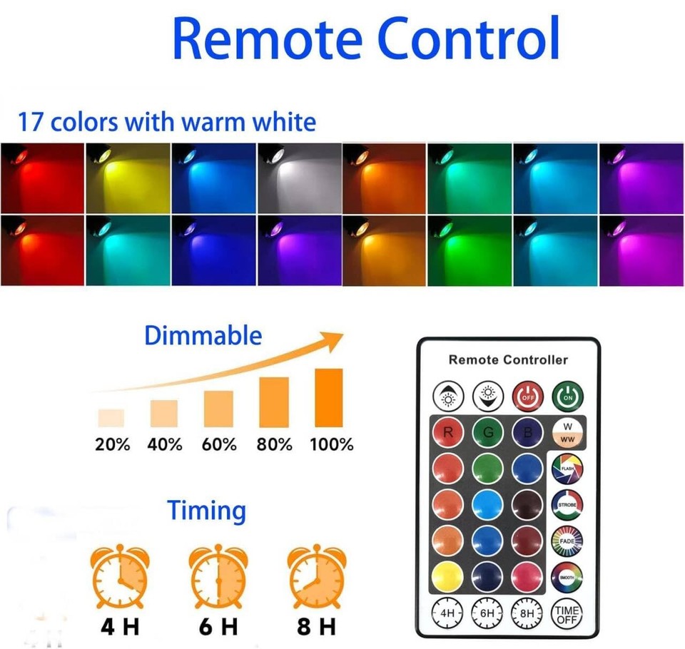 Christmas Spotlights Yard Spot Lights with Timer Colored Warm White RGB ...