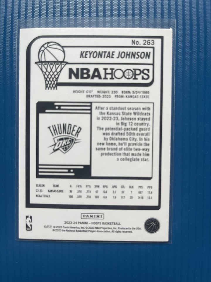 2023-24 Panini NBA Hoops Winter Keyontae Johnson RC #263 Thunder | eBay