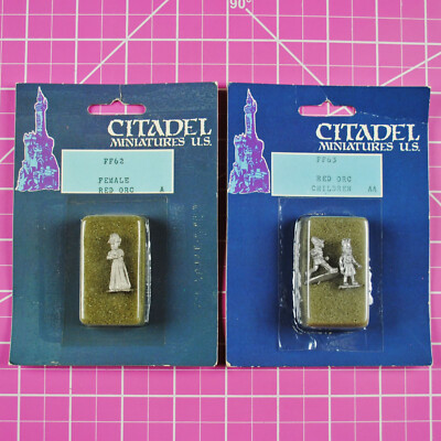 Citadel Fiend Factory "Female Red Orc" + "Red Orc Children" Warhammer ...