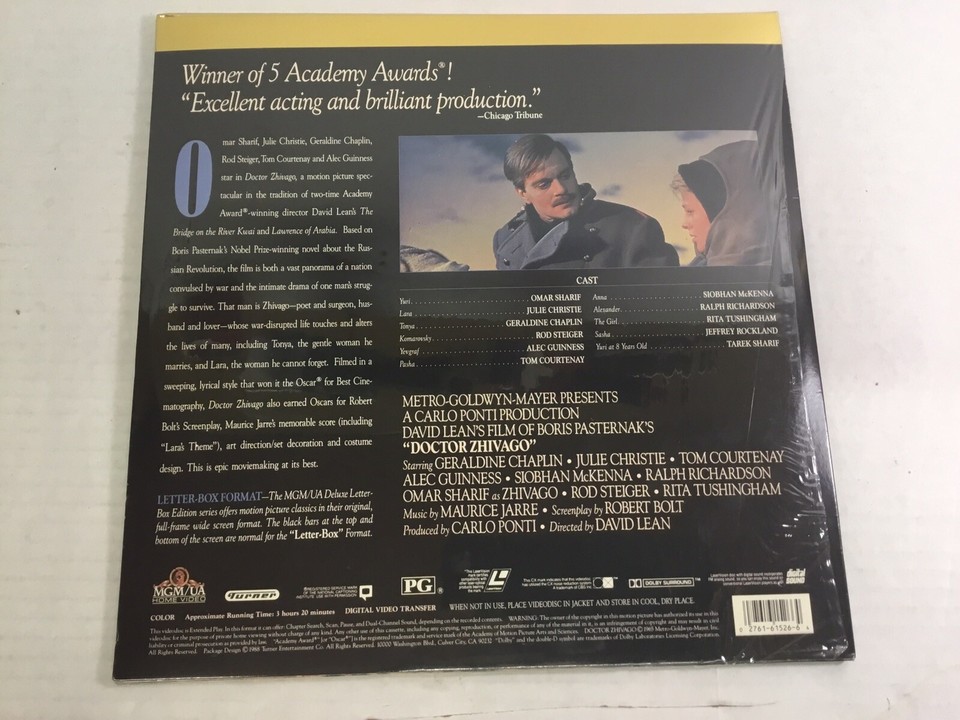 New! David LEAN's 'DOCTOR ZHIVAGO' Double WS Laser Disc Set, SEALED 27616152664| eBay