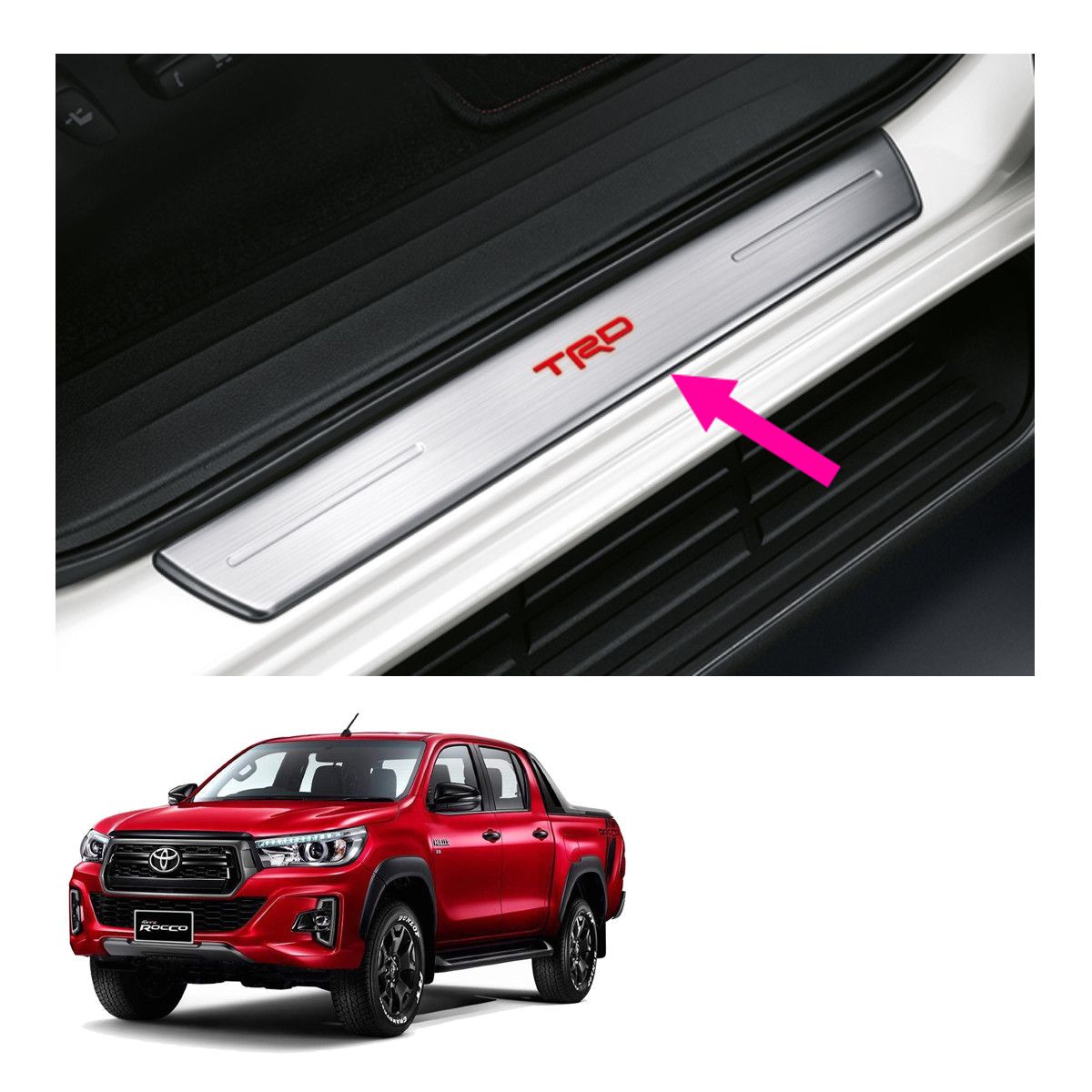 Door Sill Scuff Plate Trim Stainless For Toyota Hilux Revo Rocco 2015 ...