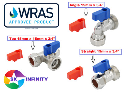 WASHING MACHINE DISHWASHER APPLIANCE ISOLATION VALVE HOT & COLD WATER ...