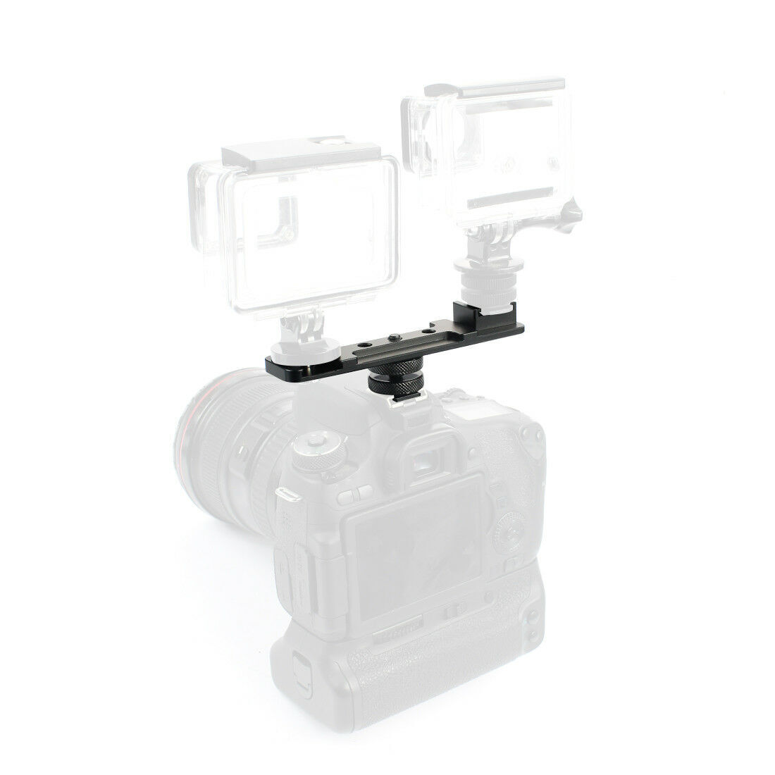 Black Mount Adapter Extension SLR Camera 1/4 Hot Shoe Bracket DLSR TTL ...