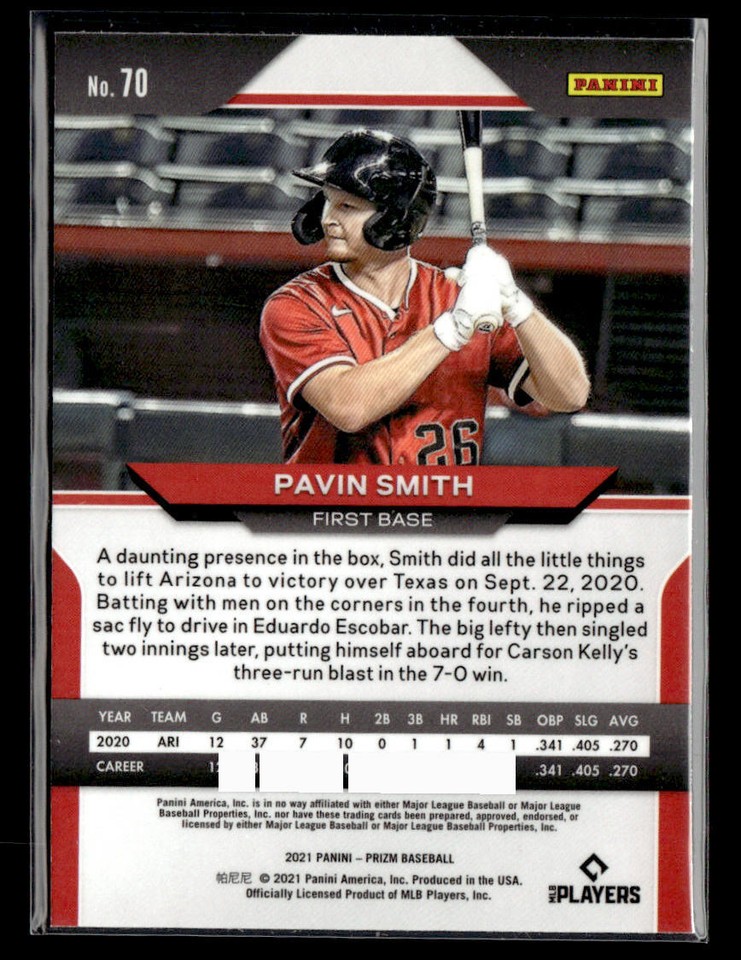 2021 Panini Prizm #70 Pavin Smith Rookie Card Arizona Diamondbacks | eBay