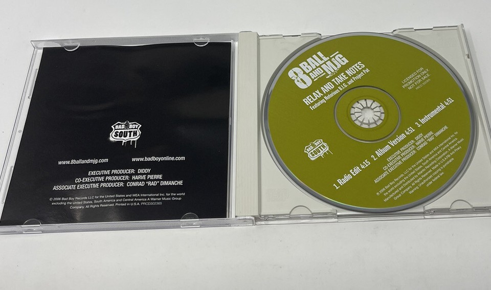 8Ball & MJG Relax And Take Notes CD SINGLE Notorious BIG Project Pat 3 ...