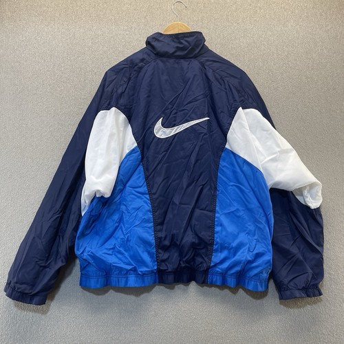 Vintage 90s Nike Windbreaker Jacket Mens Large Blue Color Block Retro ...