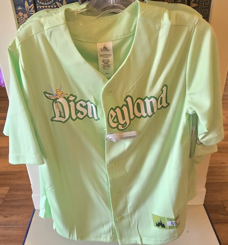 Disney Parks 2026 Disneyland Tinker Bell 53 Baseball Jersey SMALL New ...