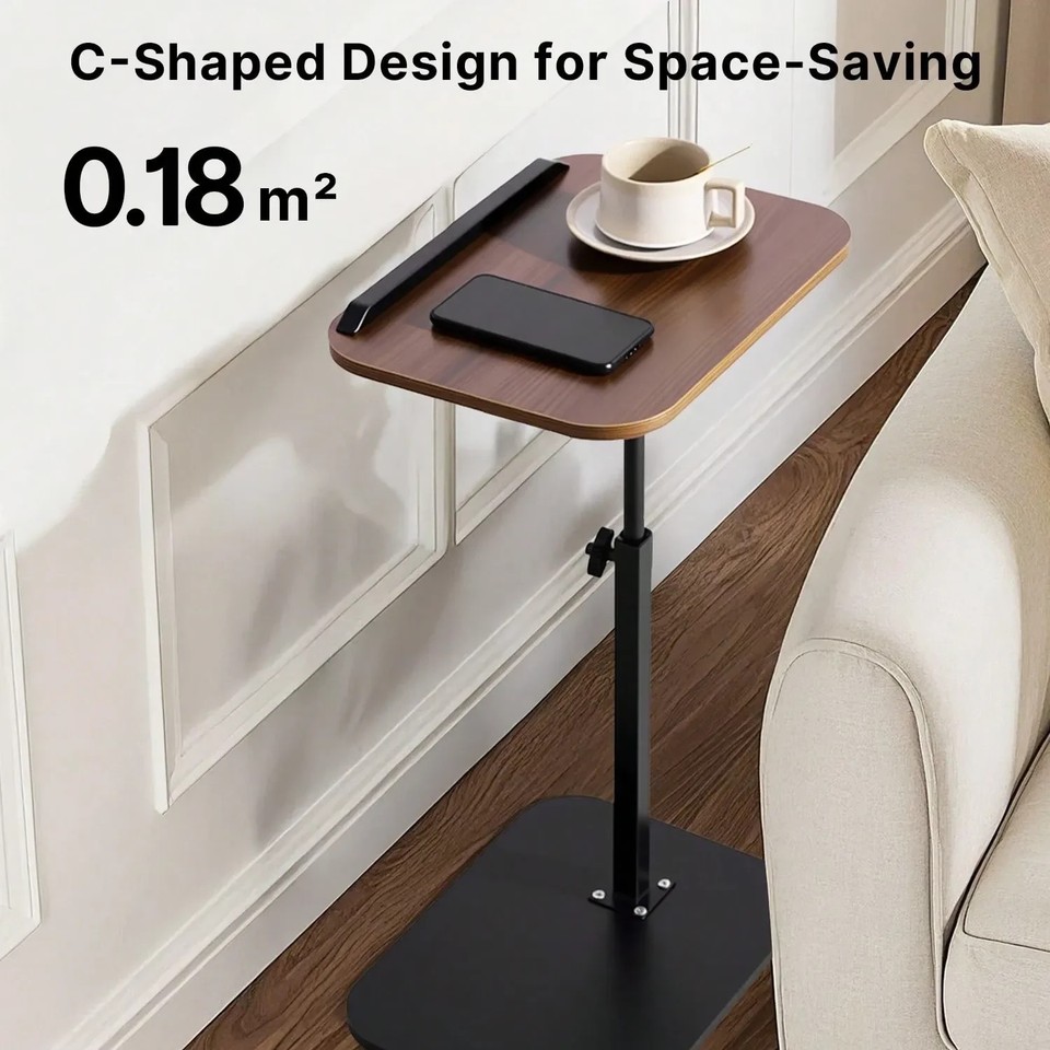 Senmeo Adjustable C-Shaped Desk Table 360° Swivel Slide-Under Bed With ...