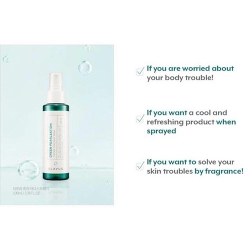 Klavuu Green Pearlsation Tea Tree Care Body Spray Moisturing Body Mist ...