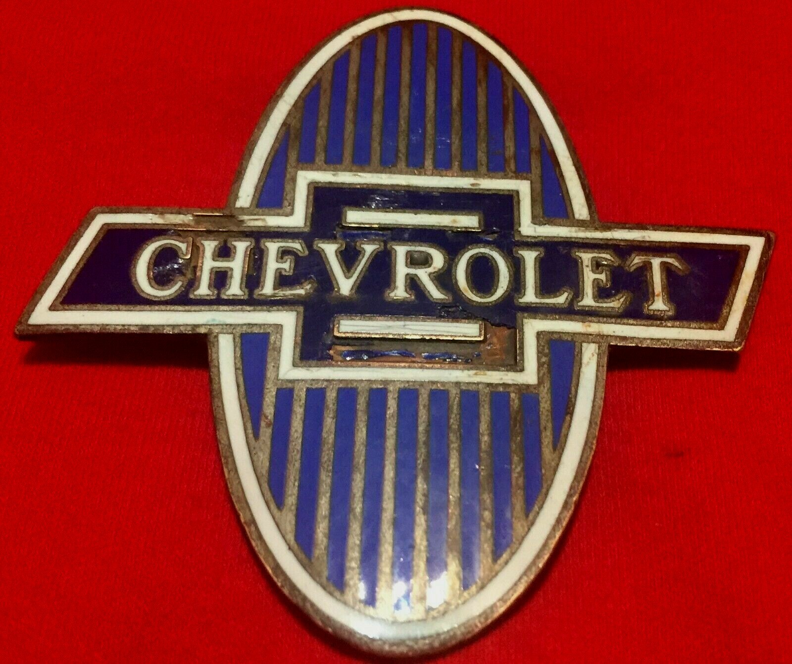 RARE VINTAGE CHEVROLET GRILLE EMBLEM BADGE CHEVY BOWTIE D.L. AULD CO ...