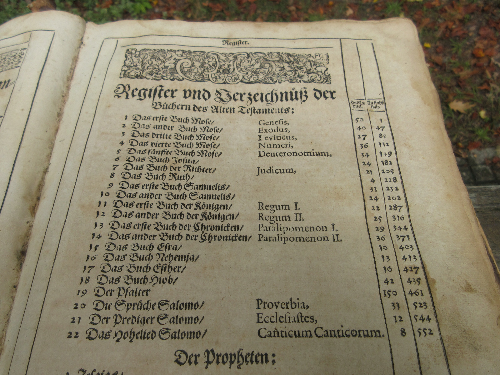 Antike deutsche Bibel aus dem 17. Jahrhundert mit Holz- und Lederbezug ...