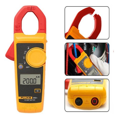 Fluke 302+ Digital Current Clamp Meter pliers ammeter Resistance Tester ...