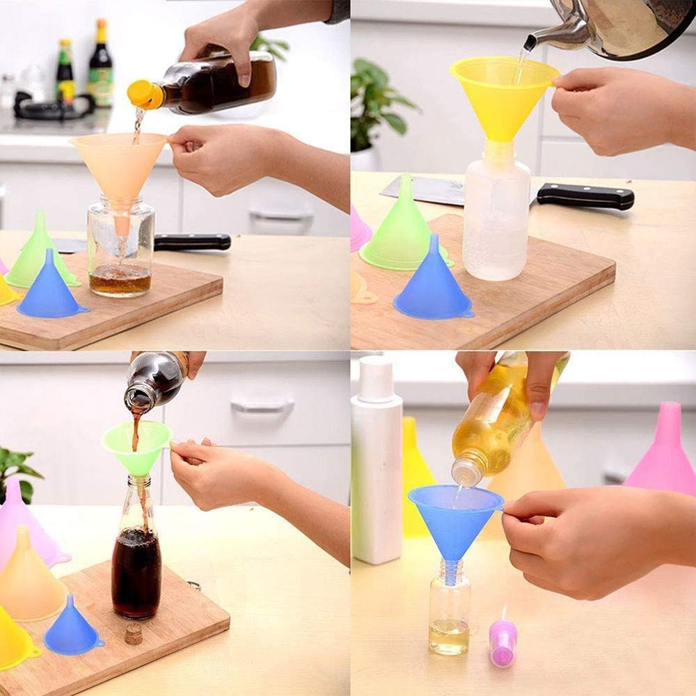 5Pcs 5 Sizes Plastic Cooking Funnel Oil Funnel Filling Bottles, Jars ...