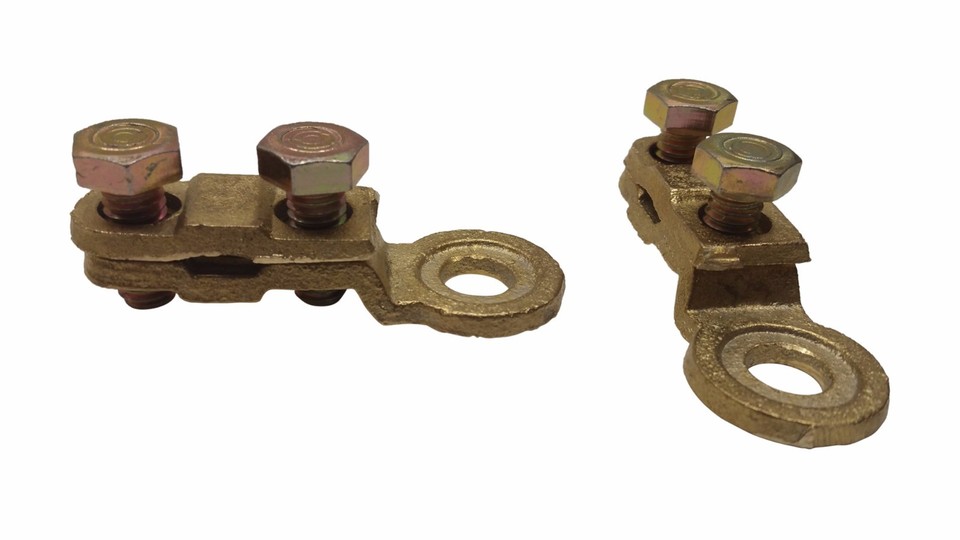 2x Solid brass Heavy Duty side battery post cable terminal connectors ...