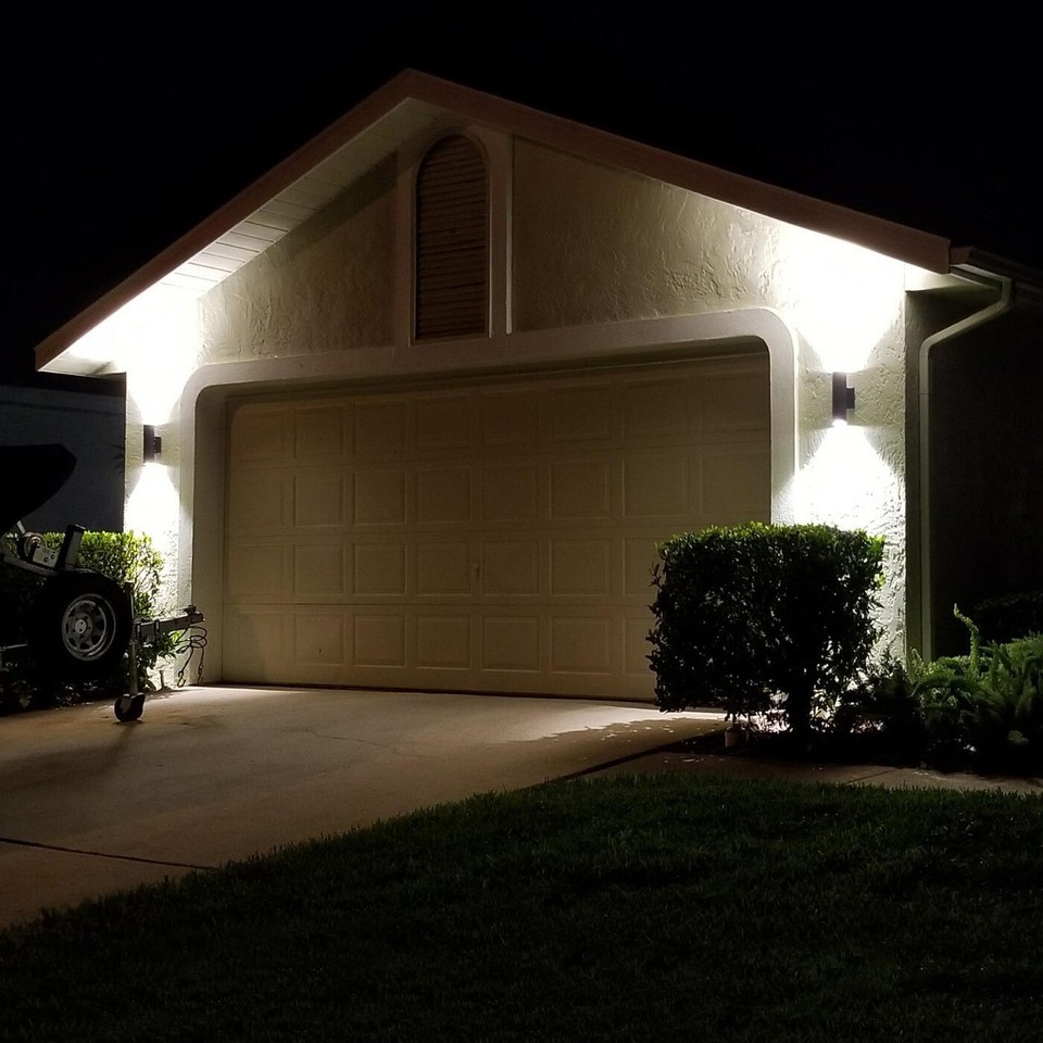 14W LED Outdoor Wall Light Fixture Dusk to Dawn Sensor Photocell Up ...
