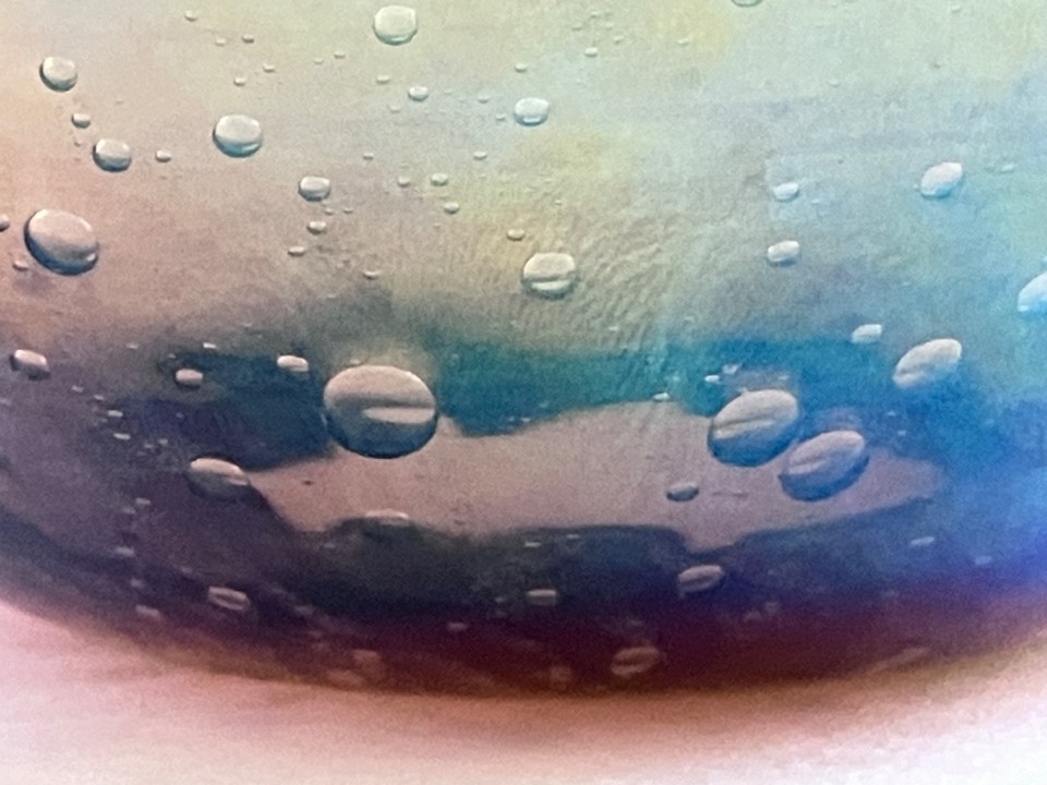 Iridescent Hand Blown Bubbles Open End Art Glass Sphere Orb Ball ...