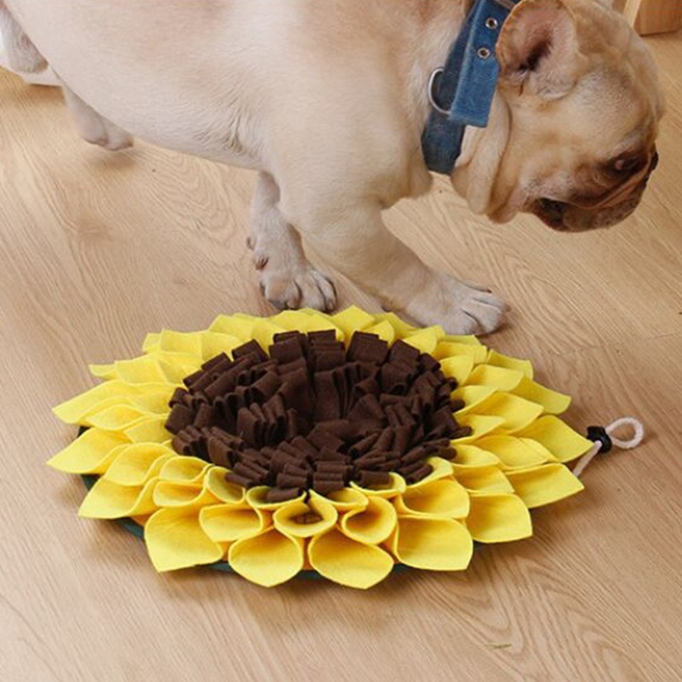 Pet Sniffle Mat Adorable Sunflower Dining Training Mat Dog Foraging Pad ...