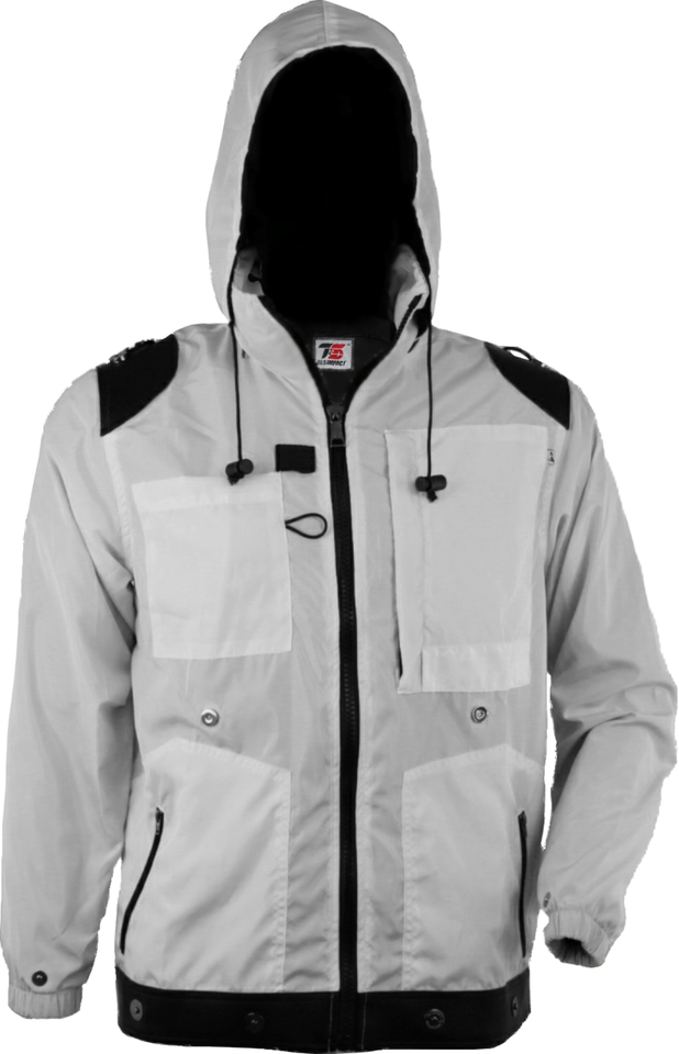 TS Impact White Convertible Travel Jacket with Hidden Pockets, Converts ...