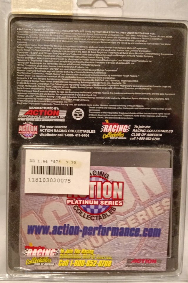 Racing Action Platinum Collectables Limited Edition 1/64 scale Dale ...