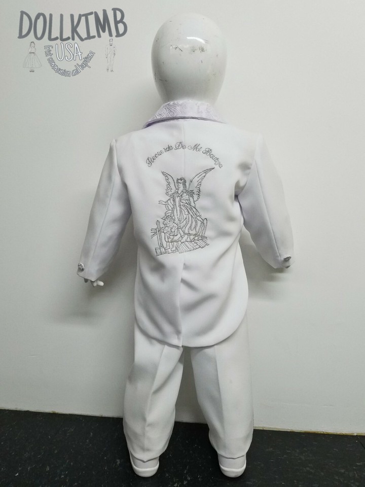 Traje para bautizo bordado. Suit Tuxedo EMBROIDERY, Baptism Christening ...