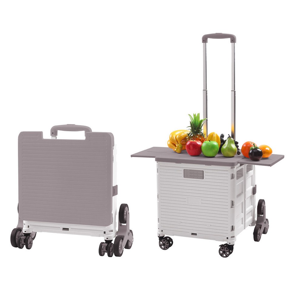 Collapsible Basket Box Folding Shopping Trolley Stair Climbing Crate ...
