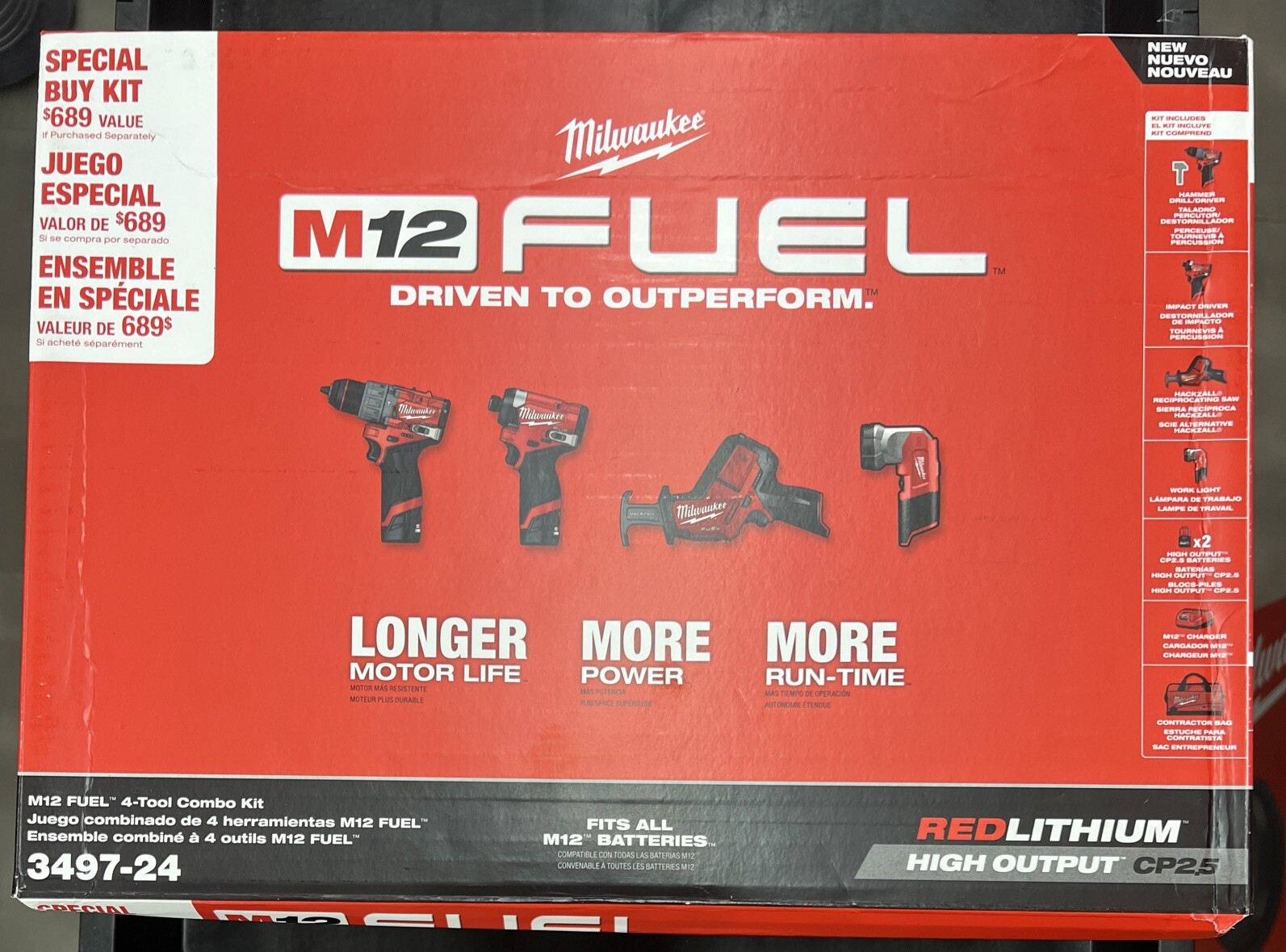 Milwaukee 3497-24 M12 FUEL 4-Tool Combo Kit NEW | eBay