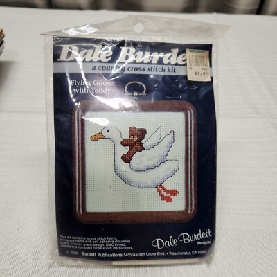 Dale Burdett "Flying Goose with Teddy" Cross Stitch Kit Size 4" x 4" | eBay