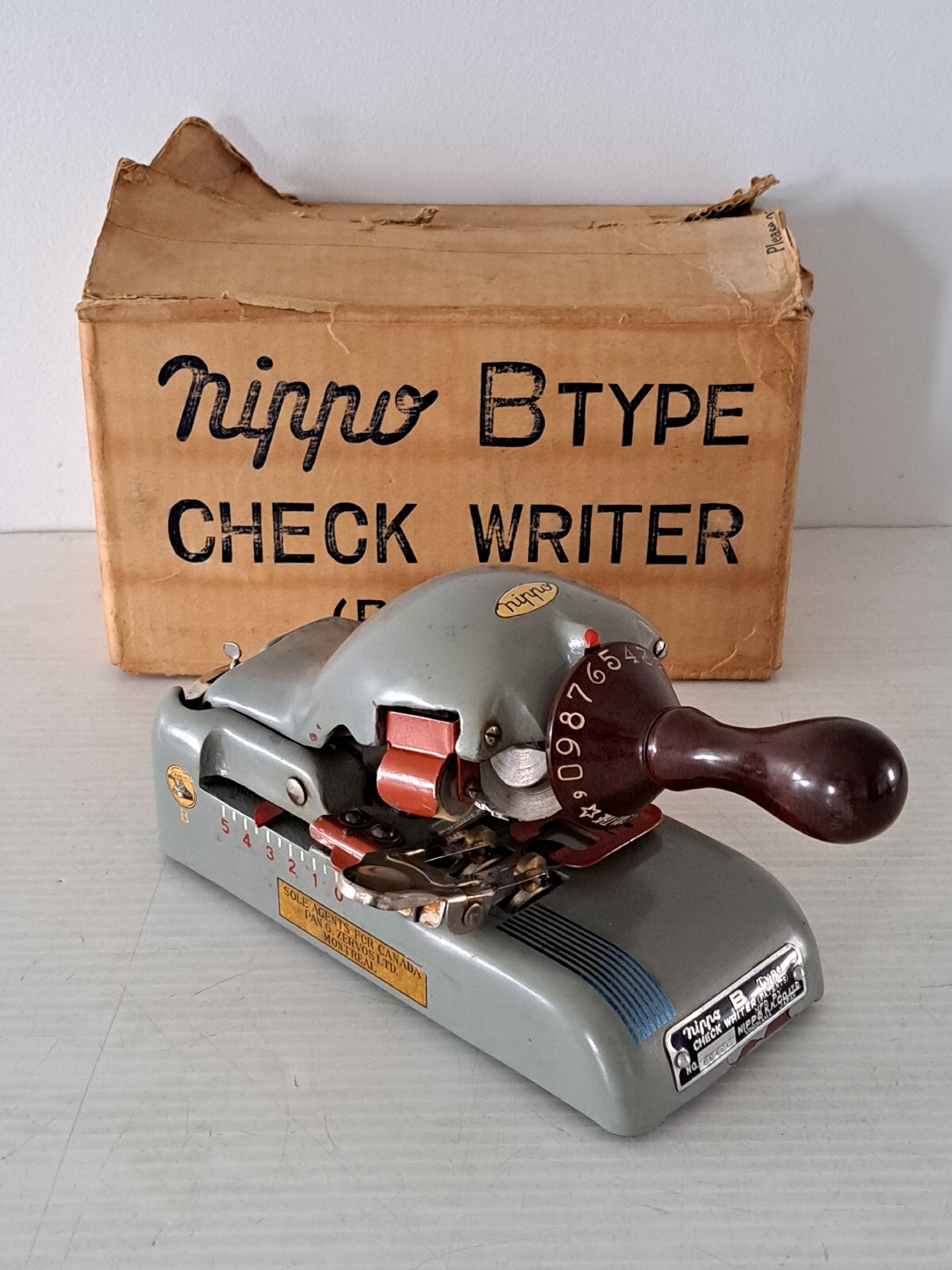 Vintage / Antique Nippo B Type Check Writer Printer Stamping Machine ...